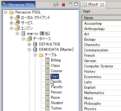 Pervasive PSQL の使用